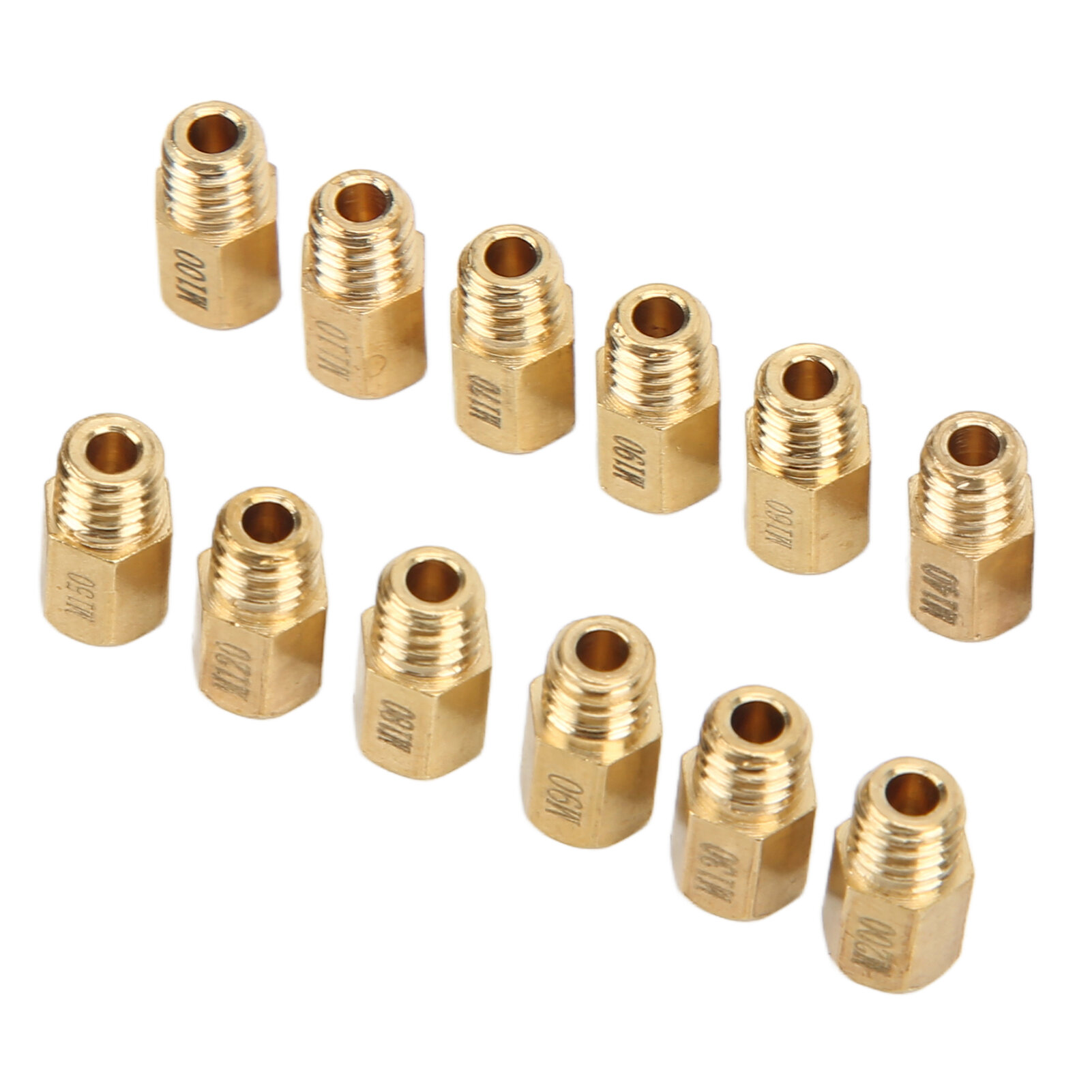 12 шт. комплект главного жиклера карбюратора 90-200, металлические, золотые, прочные карбюраторные форсунки для Mikuni VM TM TMX