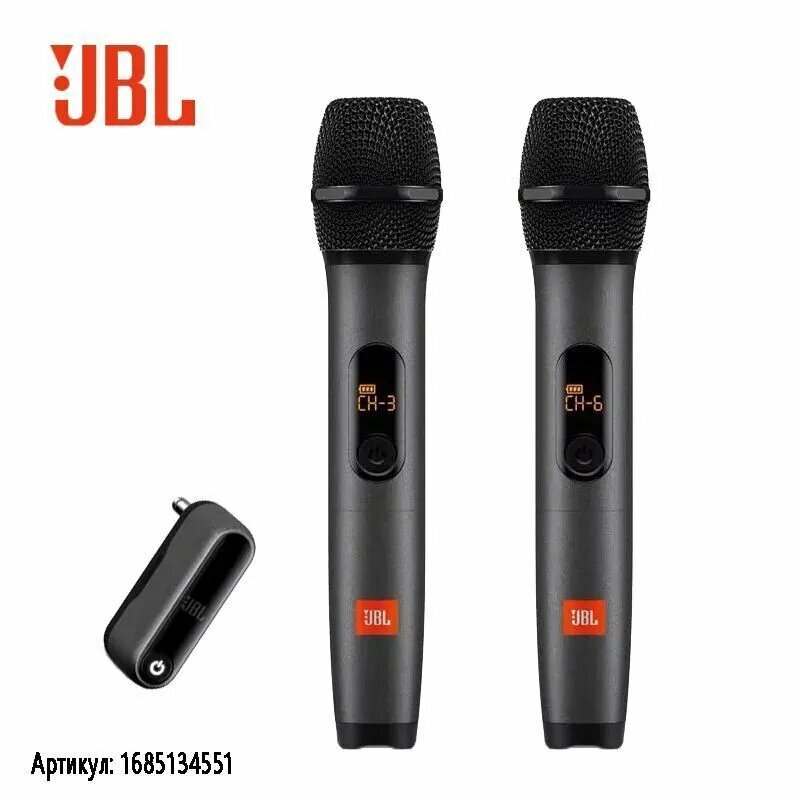 Микрофон концертный Беспроводной микрофон JBL; караоке; семейный, караоке на открытом воздухе; черный, черный