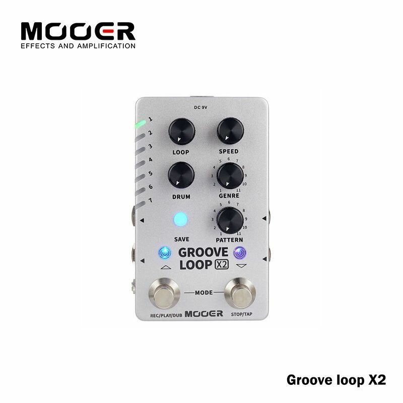 Mooer Groove loop X2 Электрогитара монолитный Стерео петлитель эффект задержки эффектор реверберации двойной гвоздь
