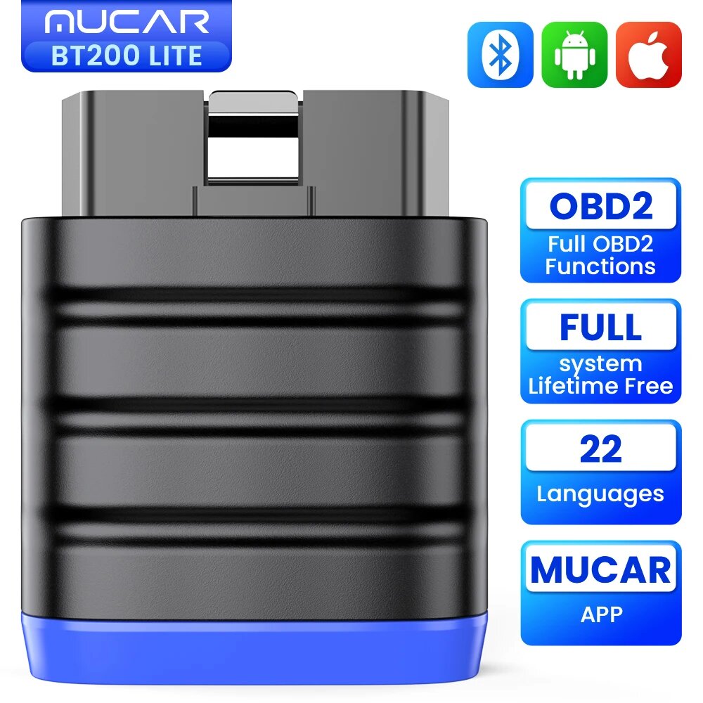 Автосканер MUCAR BT200 Lite OBD2 с функцией сброса данных о масле, пожизненными MUCAR BT200 Lite