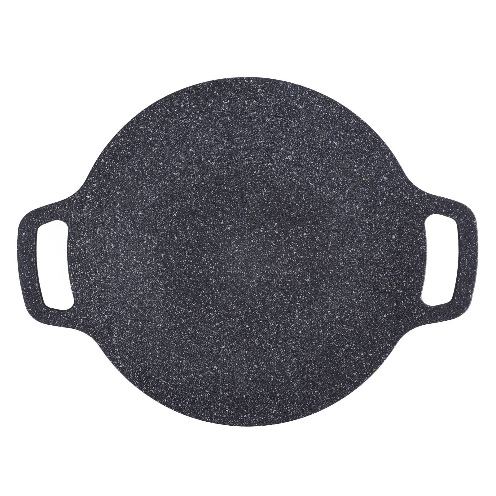 Корейская сковорода-гриль с 6-слойным антипригарным покрытием, круглая, для приготовления пищи в помещении и на открытом воздухе, черная, 34 см/13,4 дюйма.