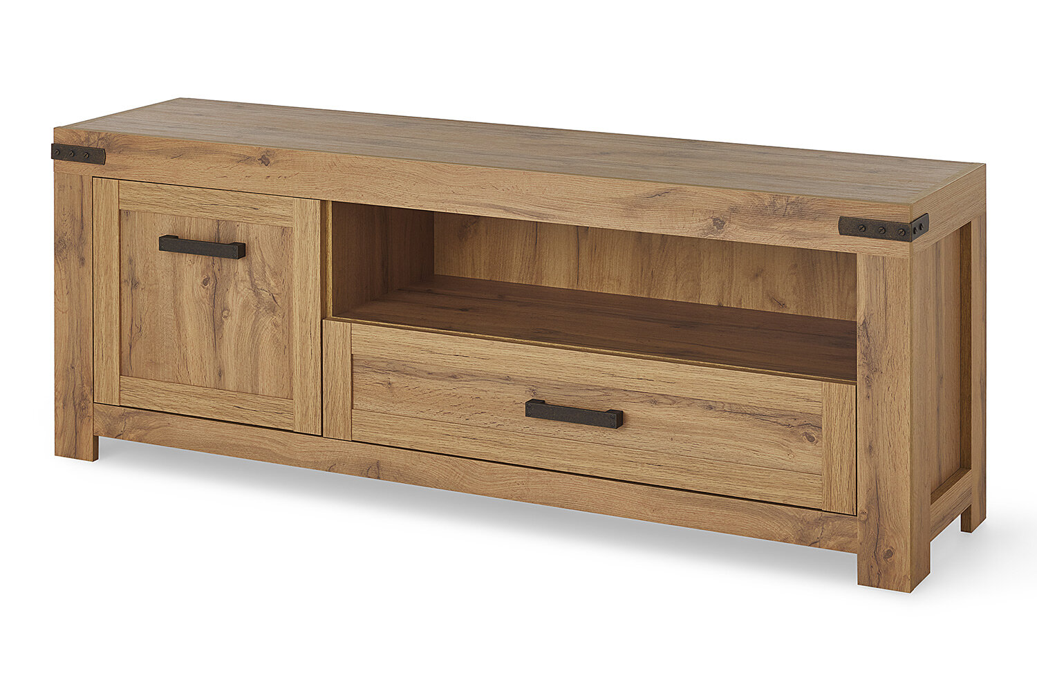 Тумба напольная Hoff Mortiz, 160,2х62,6х40,1 см, с открытой полкой, цвет дуб Вотан