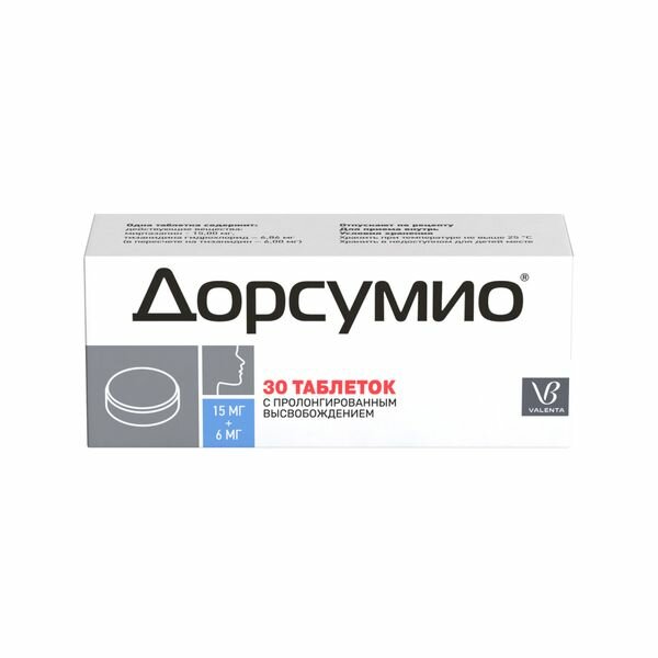 Дорсумио таблетки с пролонгированным высвобождением 15мг+6мг 30шт