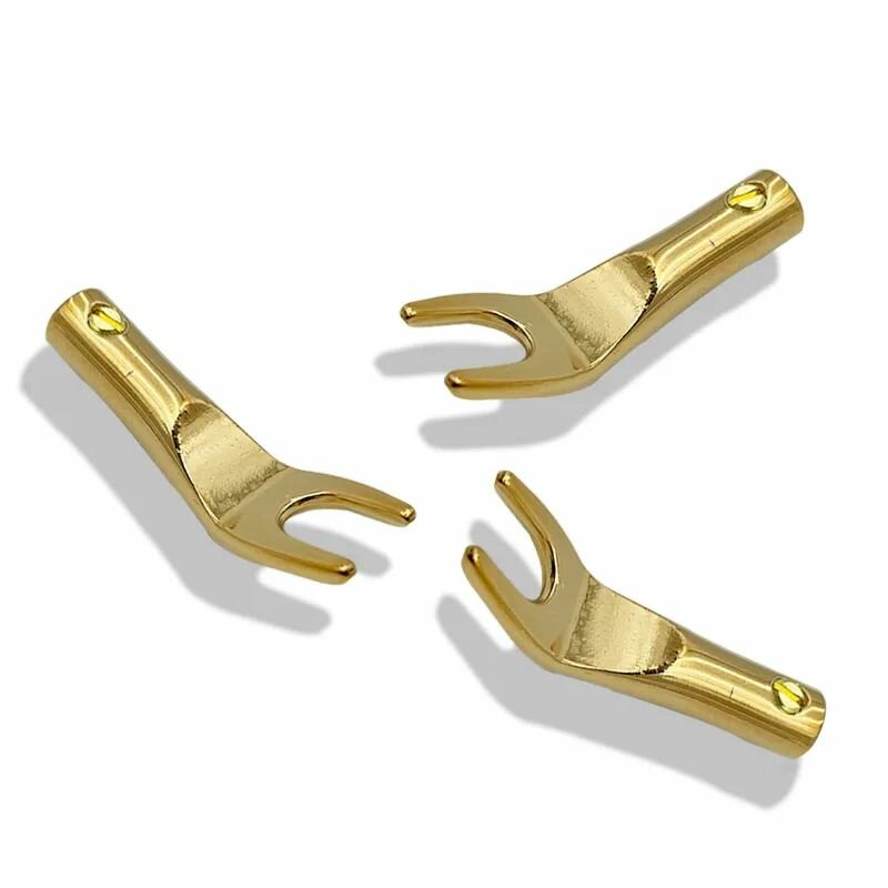 8 шт. позолоченных медных банановых штекеров U/Y-типа, разъем для акустического провода