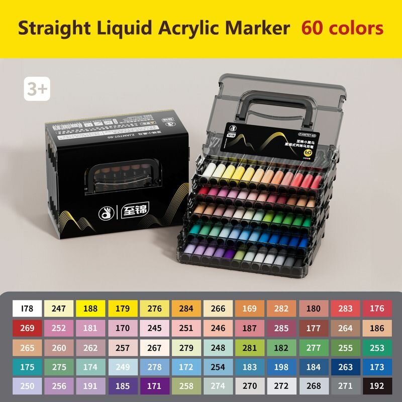 Прямой жидкий акриловый маркер в черной коробке