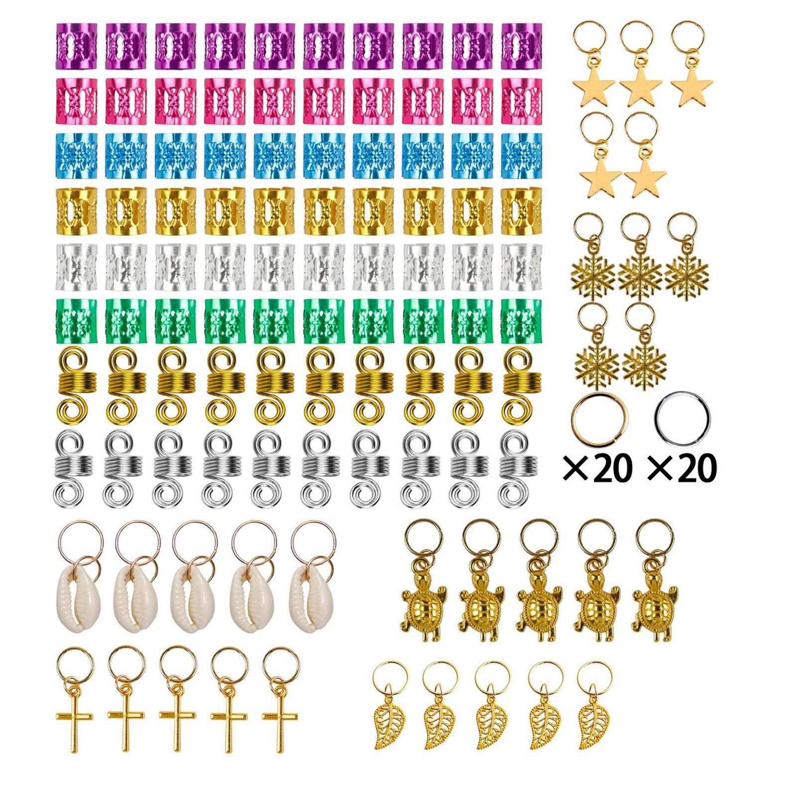 150 шт. Декоративные манжеты для волос, цветные аксессуары, металлические косы, украшения с подвеской