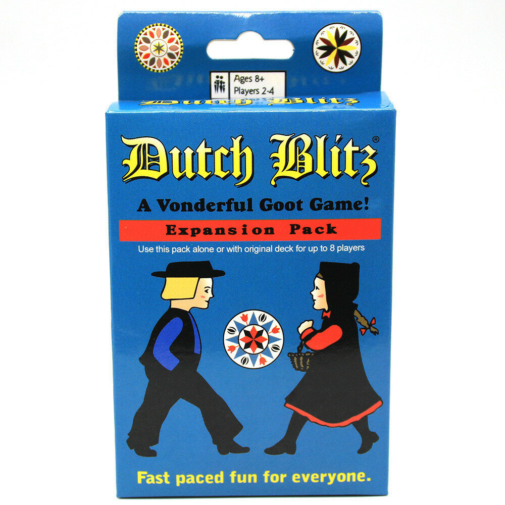 Развлекательная карточная игра Dutch Blitz для семейных посиделок с яркими красочными картами