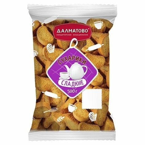 Сухарики Сахарные 2 штуки по 500 гр, Далматово