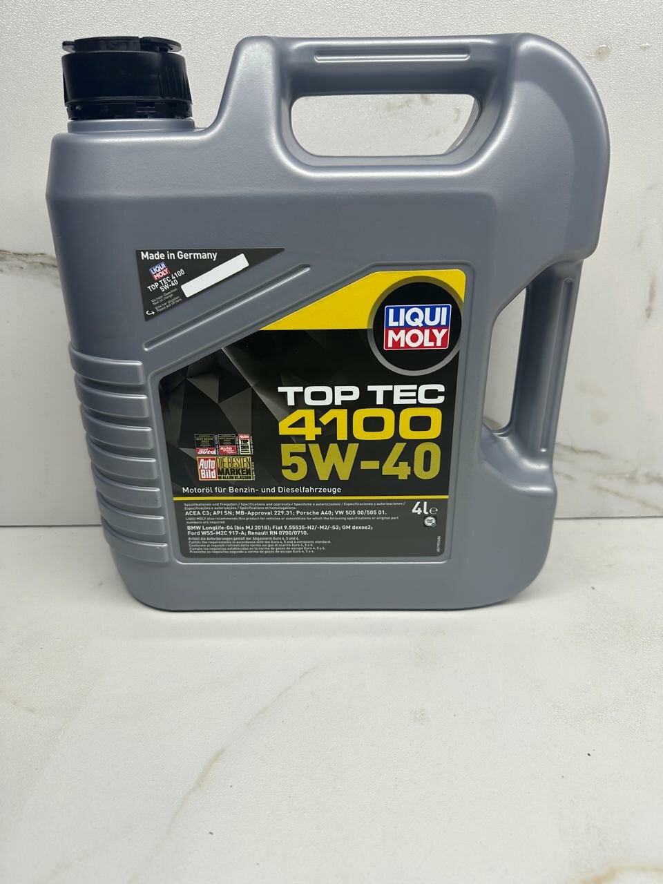 Масло моторное синтетическое LIQUI MOLY 2195 НС Top Tec 4100 5W-40 4 л API SN ACEA C3