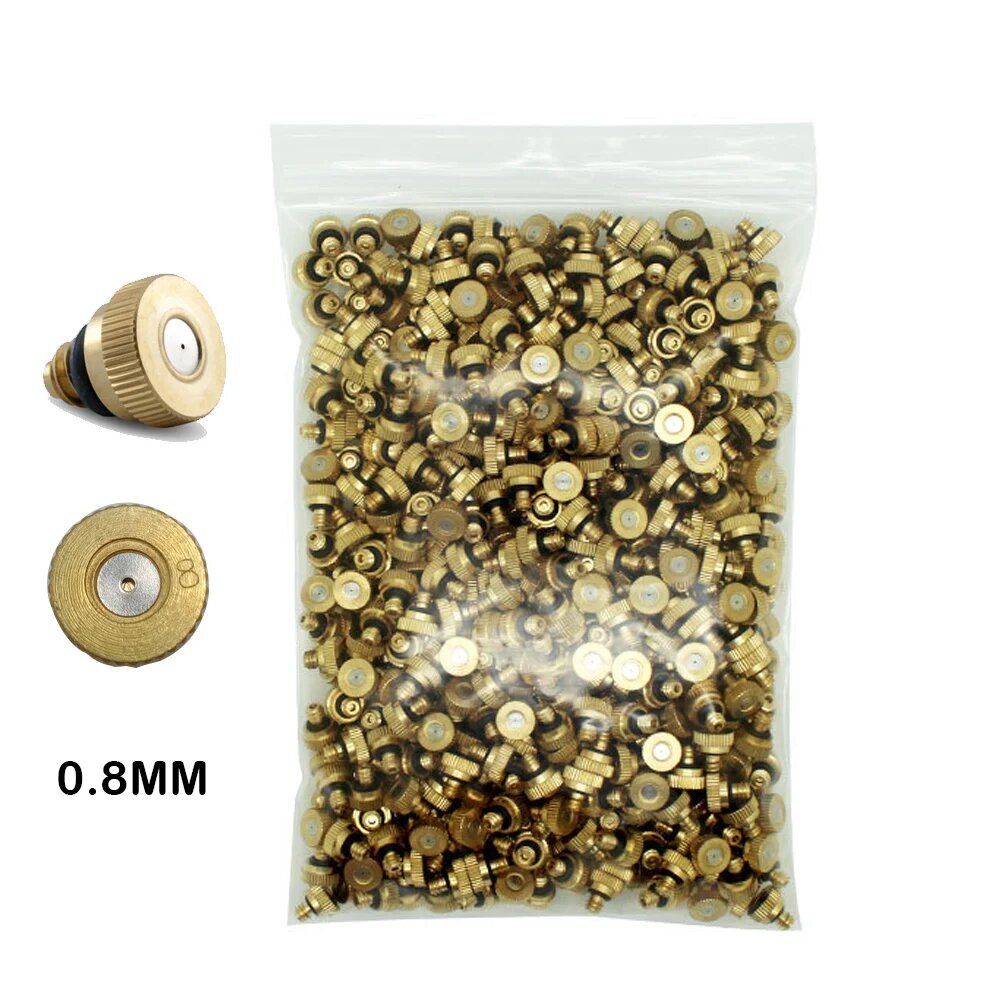 Латунные распылительные форсунки для тумана 50 шт. 0.8mm brass