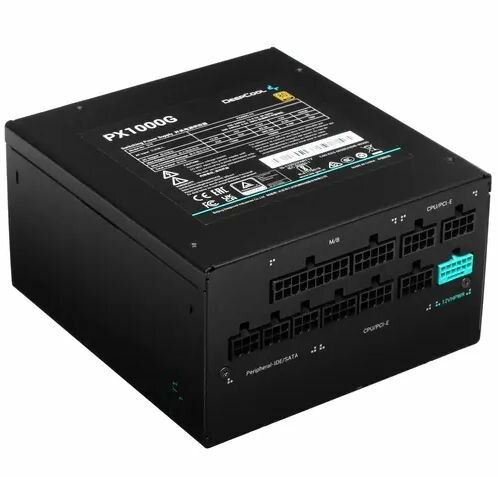Блок питания Deepcool PX1000G 1000W (R-PXA00G-FC0B-EU) черный - 80+ Gold, ATX 20+4 пин, 4 pin + 4 pin x2 CPU, 8 SATA, 3 x 6+2 pin PCI-E