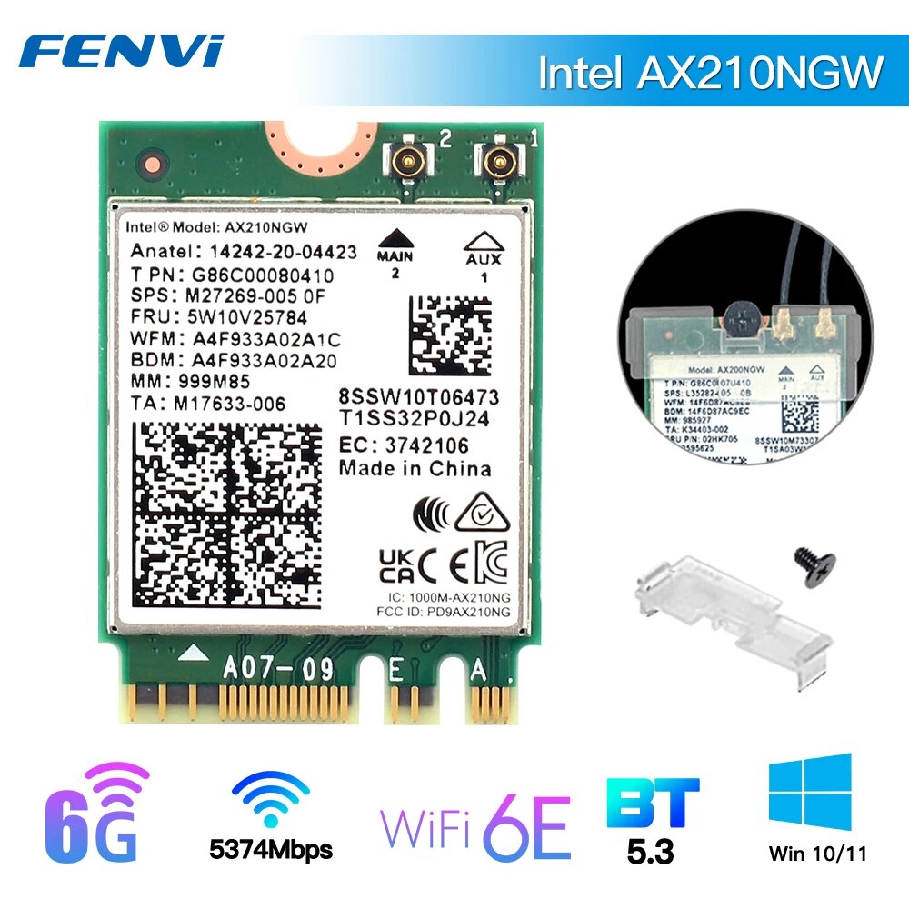 Беспроводная сетевая карта Intel AX210 Wi-Fi 6E
