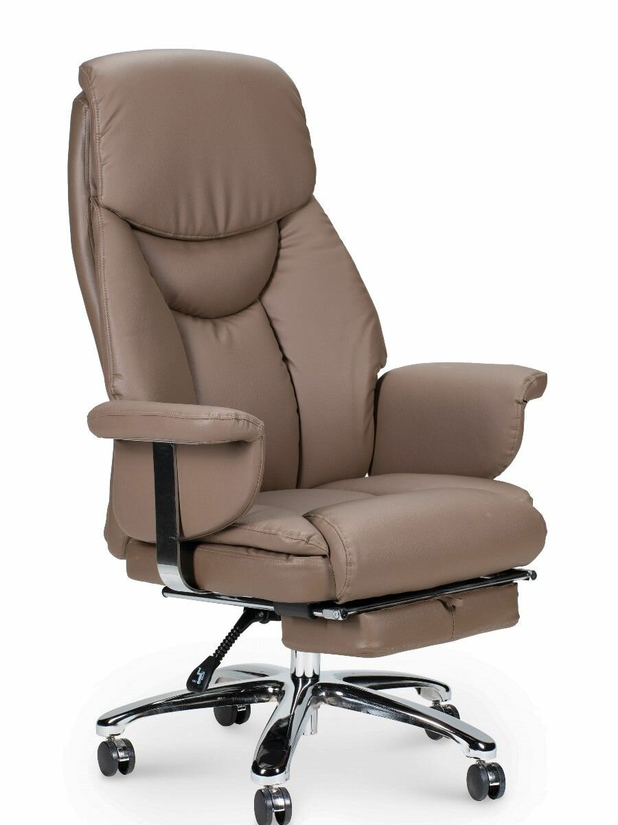 Кресло руководителя Norden Парламент серо-коричневая экокожа
