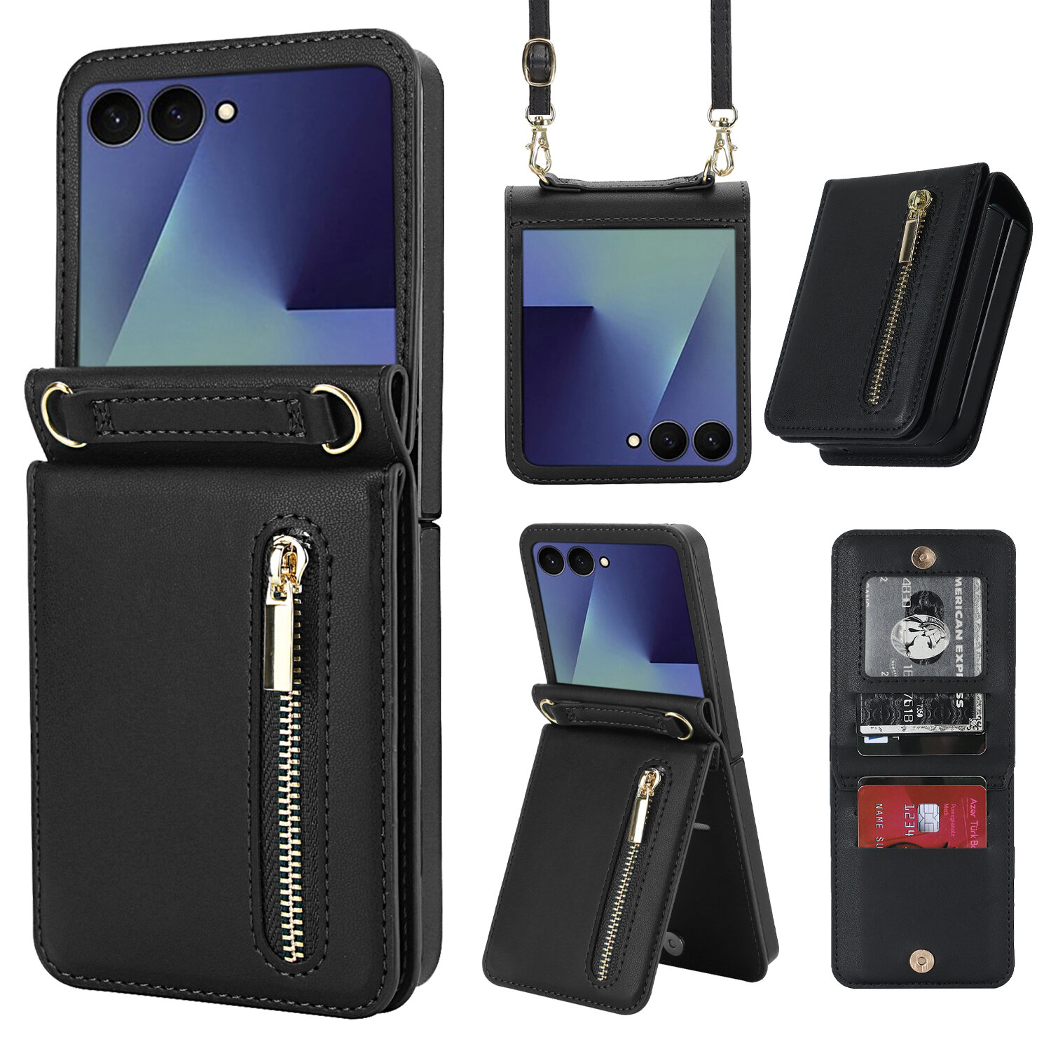 Подходит для Samsung Galaxy Z Flip7 / Самсунг Галакси Z Flip7 чехол для телефона, Складной All Inclusive молнии раскладушкa держатель раскладушка, Z Flip7, подставка, soft touch,360° Полная защита,