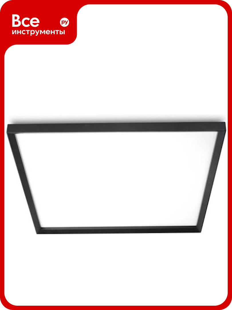 Светильник светодиодный ЭРА SPO14386KBL 38Вт 6500К 3600Лм IP40 588x588x29 матовый черный грильято