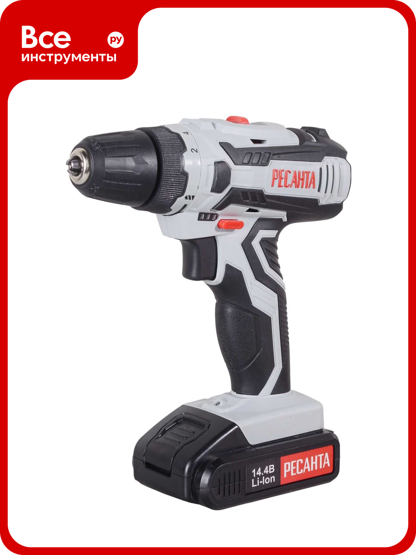 Аккумуляторная дрель-шуруповерт Ресанта ДА-14-2ЛК 75/14/4