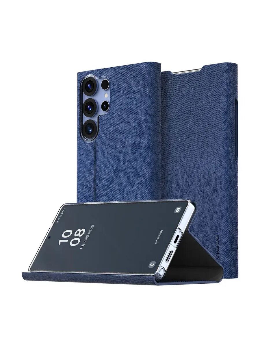 Чехол-книжка на Samsung Galaxy S25 Ultra Araree Bonnet Stand с подставкой, цвет: синий