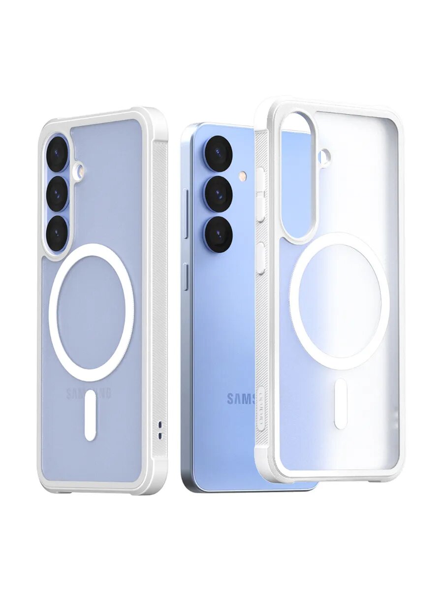 Чехол на Samsung Galaxy S25 Araree Duple M Armor, поликарбонат/силикон, магнитный, белый