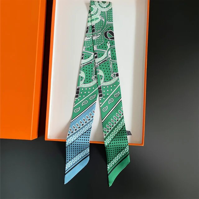 Двойной цветной саржевый шелковый шарф с узором пейсли, новый брендовый дизайн, роскошный шарф, женский платок, узкая сумка, шарфы, шейный платок, повязка на голову