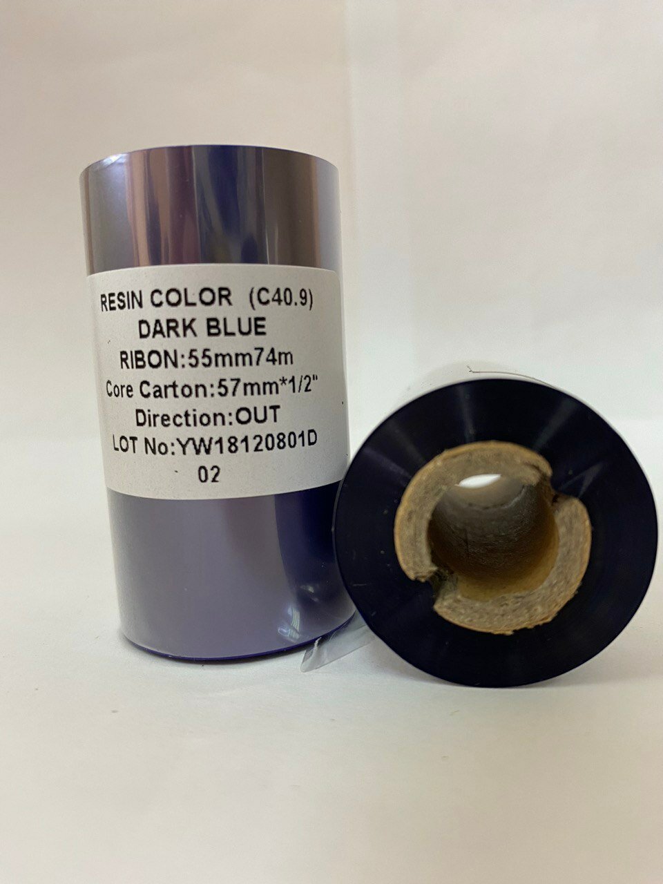 Риббон 55мм х 74м Синий Resin Textile, вт.0,5"/57, OUT, 1 рулон
