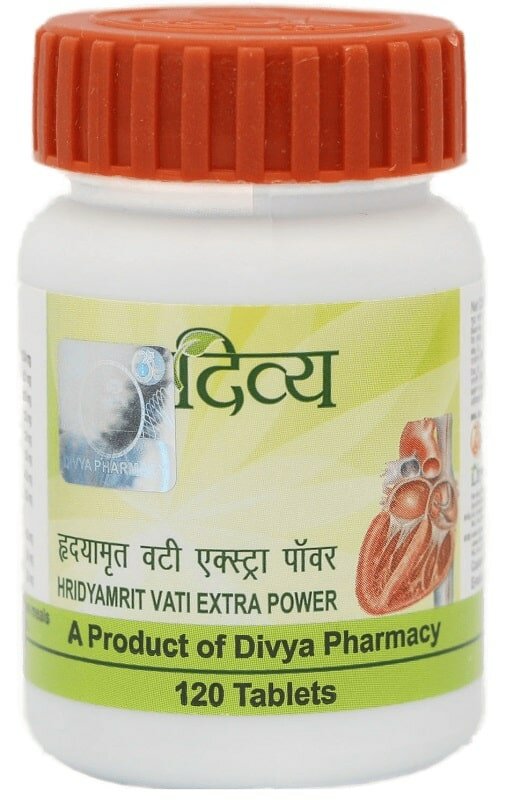 Хридьямрит Вати Патанджали стимулирует работу сердца, укрепляет и питает сердечную мышцу, очищает сосуды Hridyamrit Vati Extra Power 120 шт.