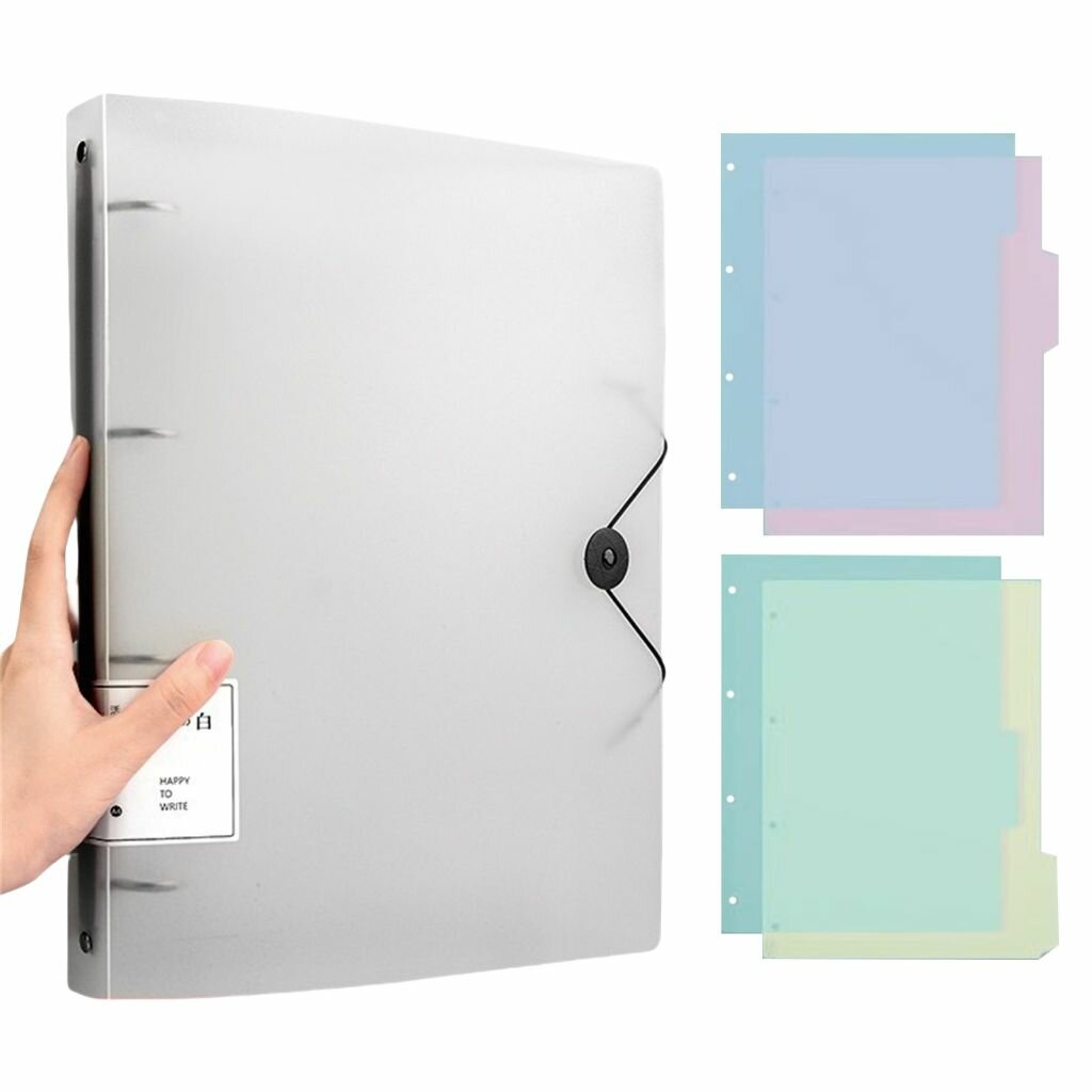 (1 шт.) Папка-скоросшиватель с 4 отверстиями - прозрачно-белая