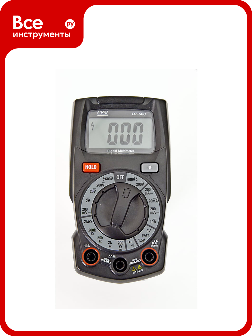 Цифровой мультиметр СЕМ DT-660 482254, для измерения напряжения