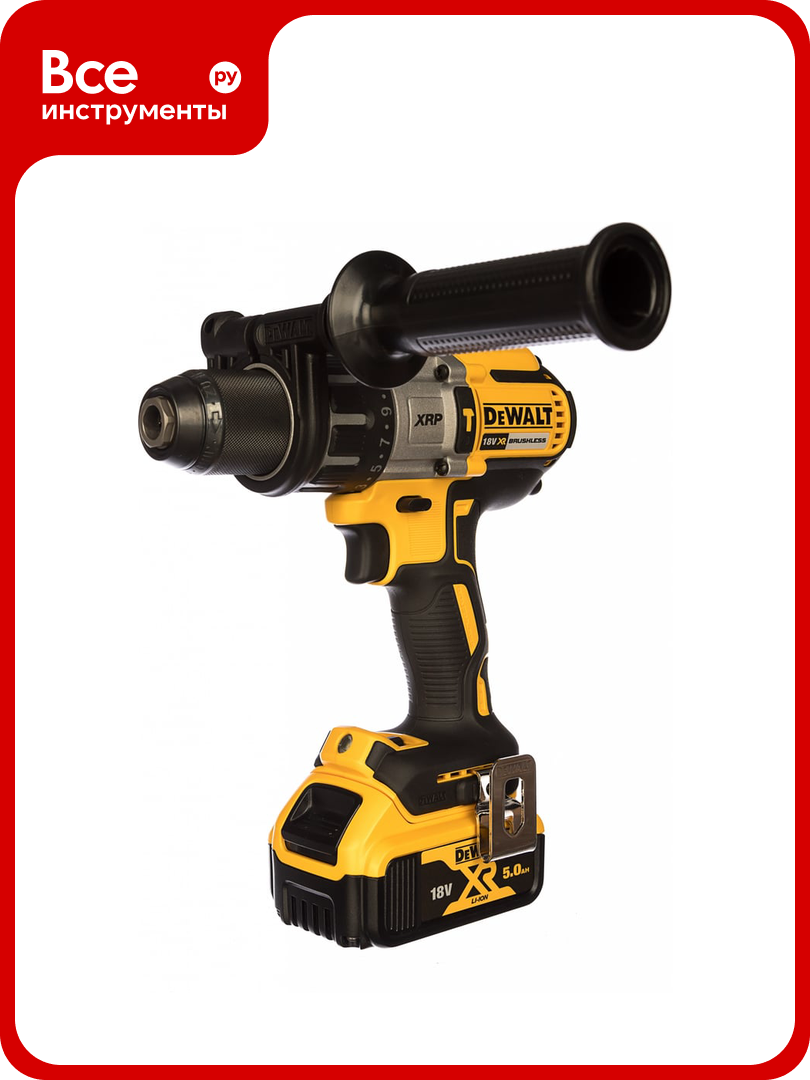 Ударная дрель-шуруповерт с бесщеточным двигателем, 3-ступенчатой передачей и функцией удара для сверления в древесине, металле и кирпиче