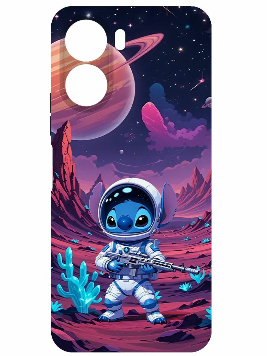 Чехол-накладка Krutoff Soft Case Стич косморейнджер для Vivo Y16 черный