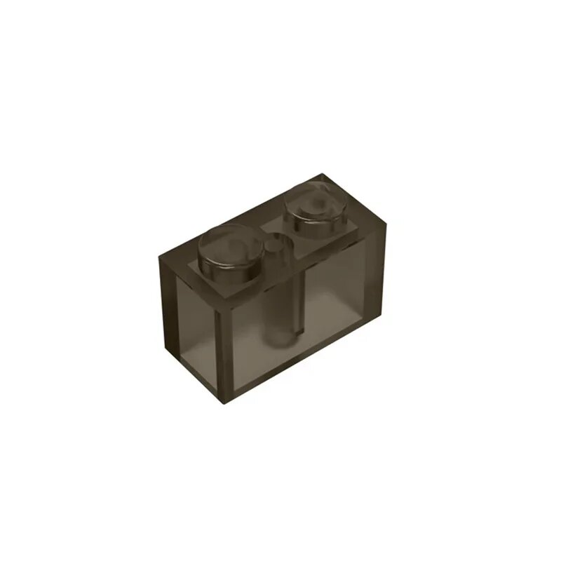 Прозрачный черный кубик Lego 2x4