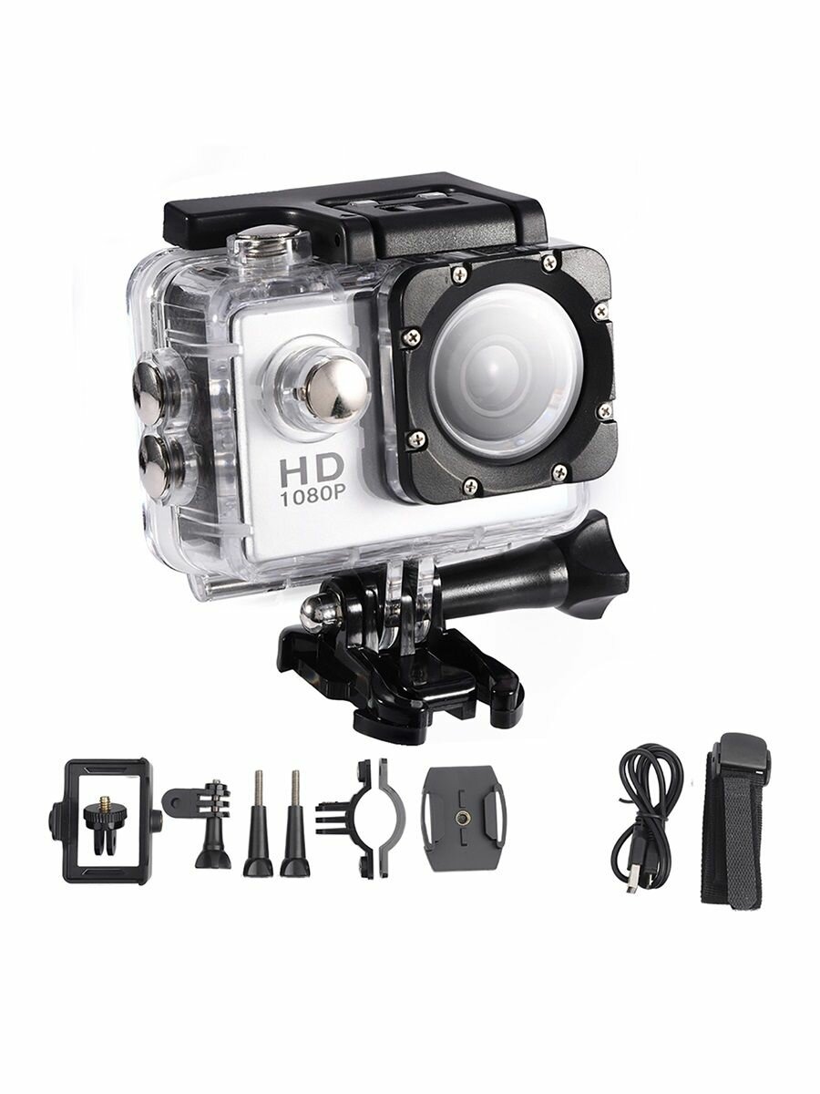 Водонепроницаемая серебряная уличная велосипедная спортивная мини-видеокамера с экшн-камерой DV для езды на велосипеде, пеших прогулок и записи приключений