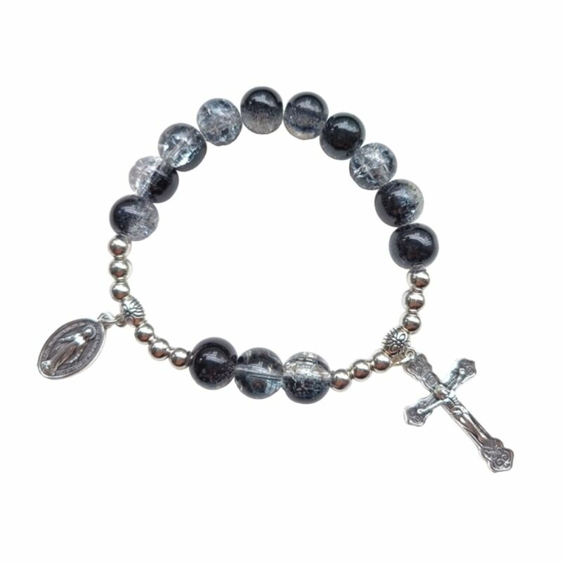 1 нитка двухцветных стеклянных бусин-крестиков -9 видов