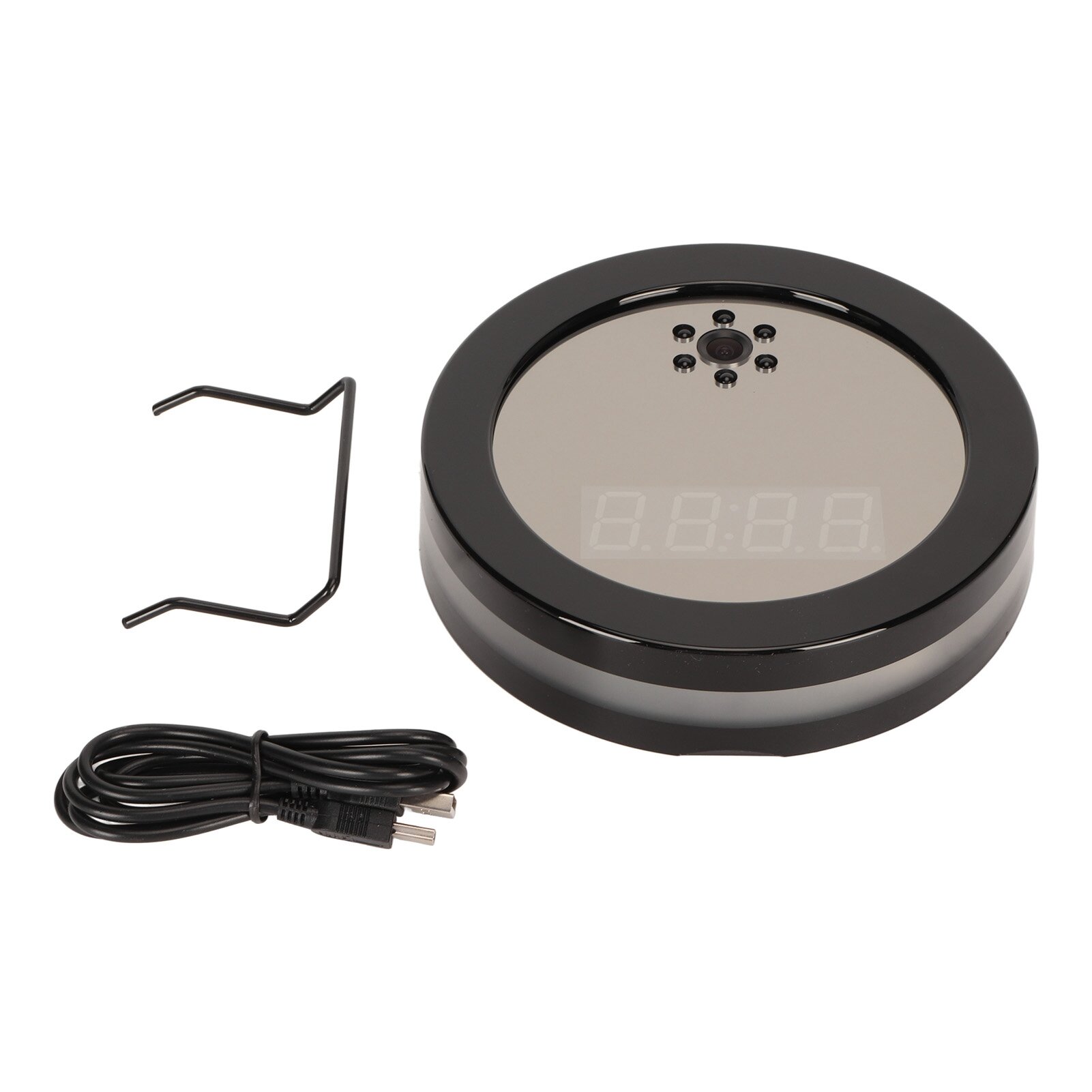 БеспроводнаяWi-Fiкамера-часы2Мпсфункциейобнаружениямобильныхустройств, ночнымвидением, двустороннейаудиосвязью, HD-видеонаблюдениемифункциейумнойнастольнойлампы.