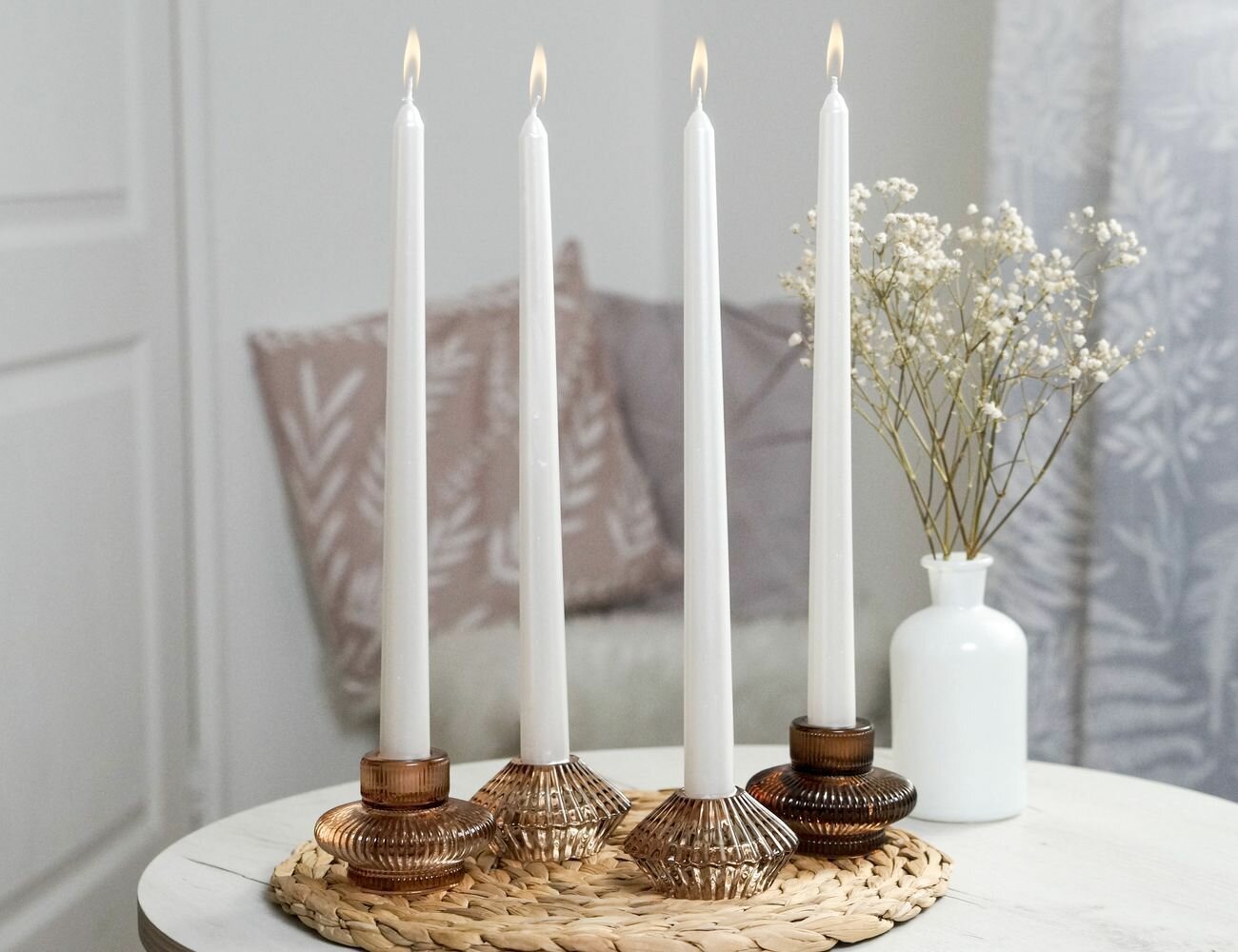 Набор свечей античные белые, 2.2х30 см, 4 шт, Koopman International ACC300550