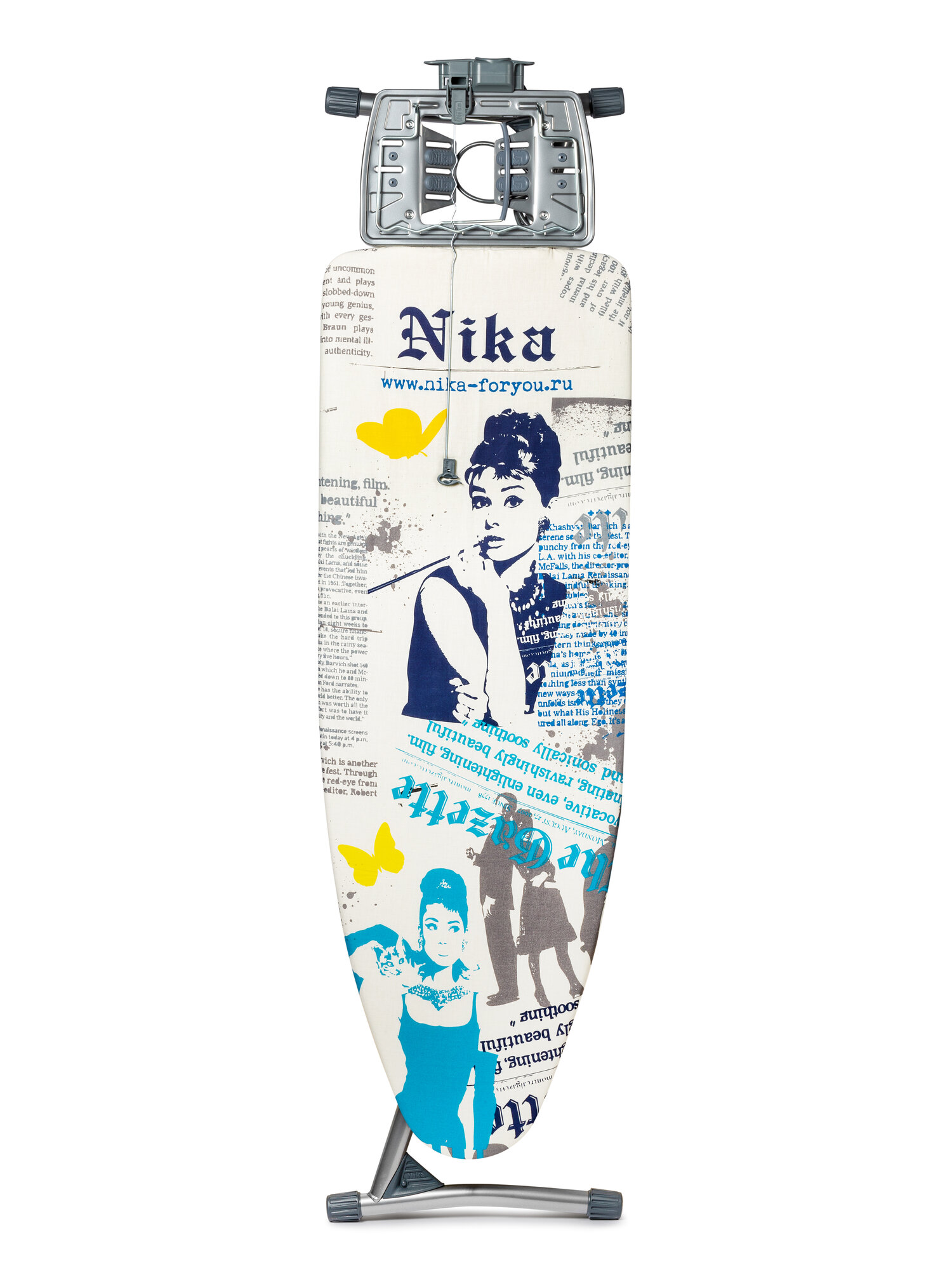 Гладильная доска "NIKA-GRANT" с подставкой для утюга, 122х40 см, разноцветная