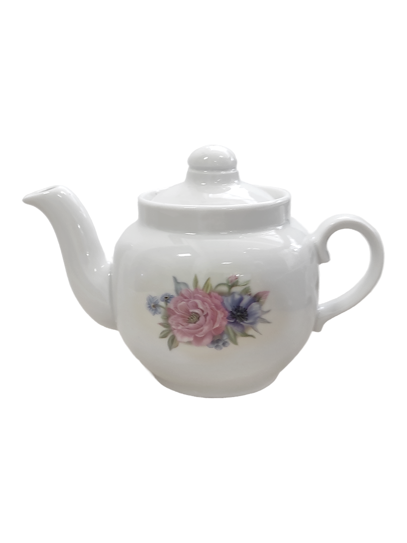 Чайник заварочный фарфоровый, объем 350 мл, Дулевский фарфоровый завод, ф. Рубин "Розы 3Д"