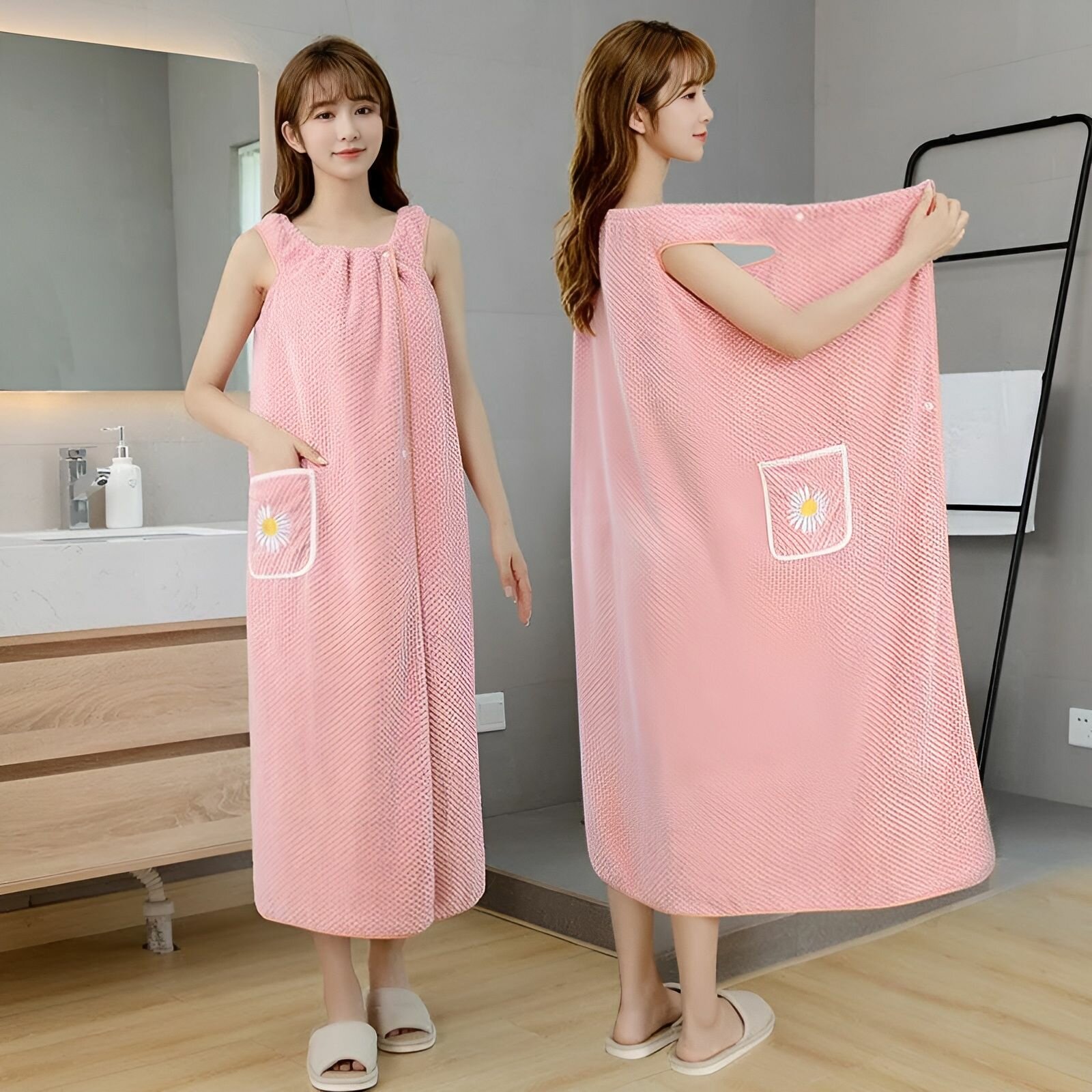 Полотенце банное Банное полотенце, Корал-флис, 100x145 см, розовый