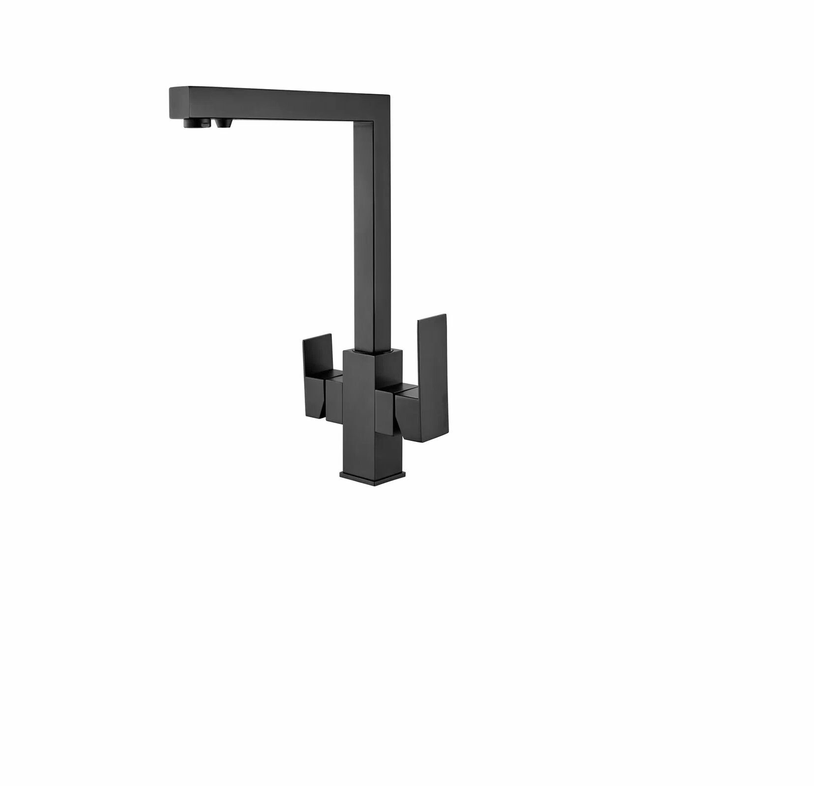 Смеситель для кухни однорычажный с гайкой Shevanik S148H, Черный