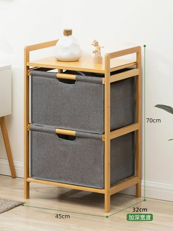 Бамбуковый комод с тканевыми ящиками, органайзер для хранения одежды и игрушек