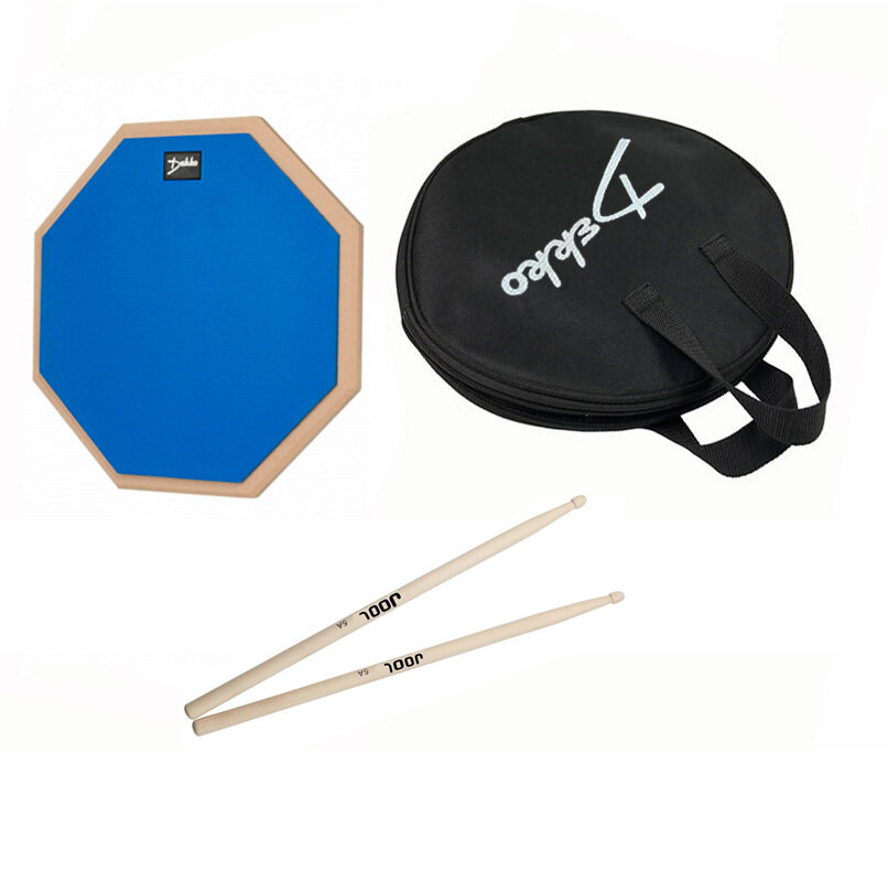 Односторонний тренировочный пэд Dekko PAD8 SUPER PACK синий, с палочками 5А и чехлом