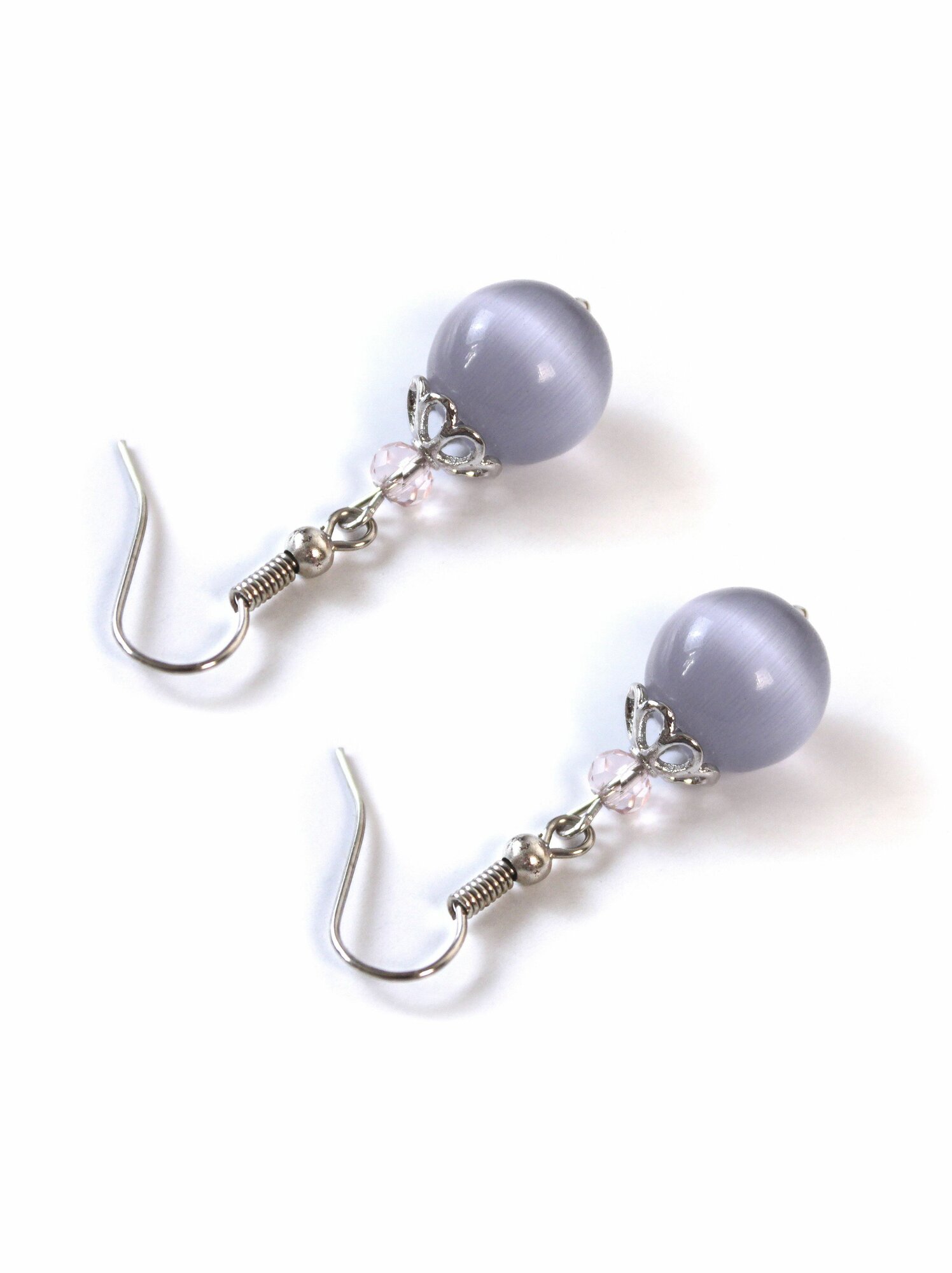 Серьги, кошачий глаз