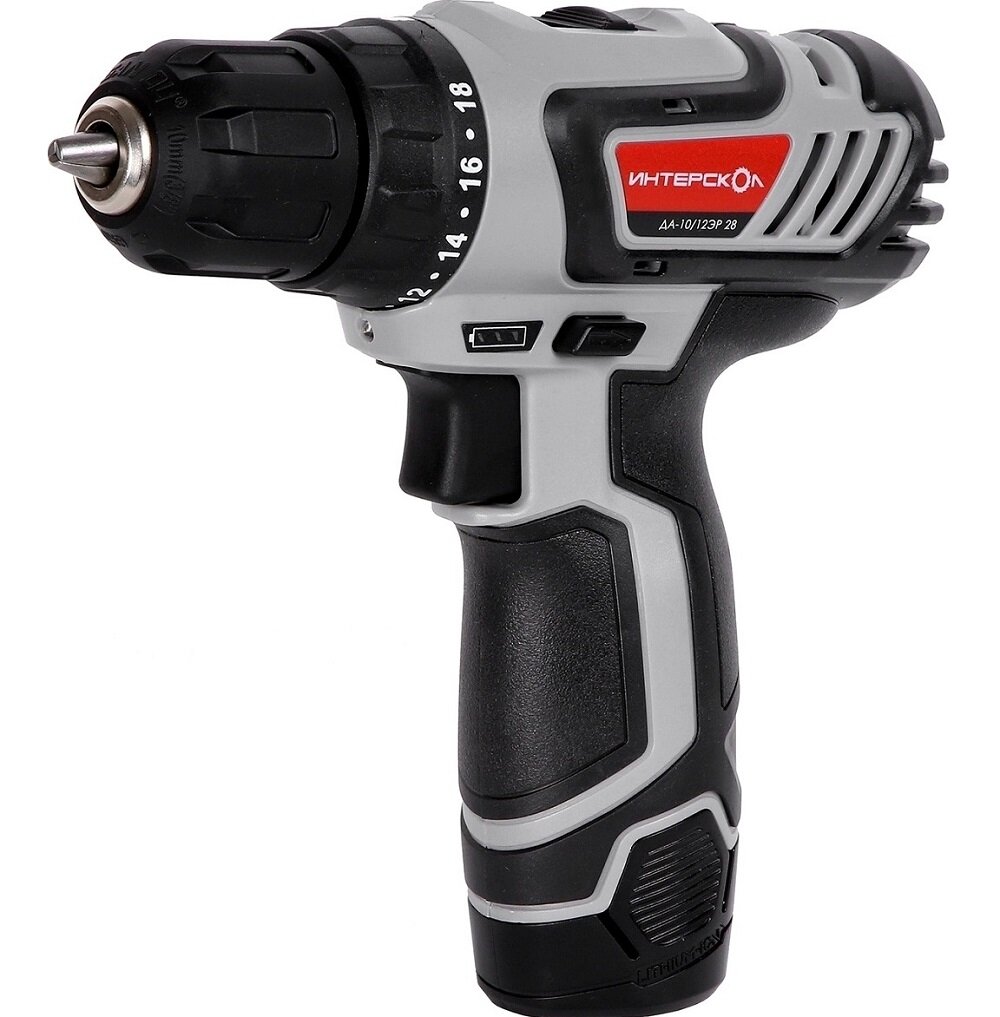 Аккумуляторная дрель-шуруповерт Интерскол ДА-10/12ЭР 28 595.2.1.20