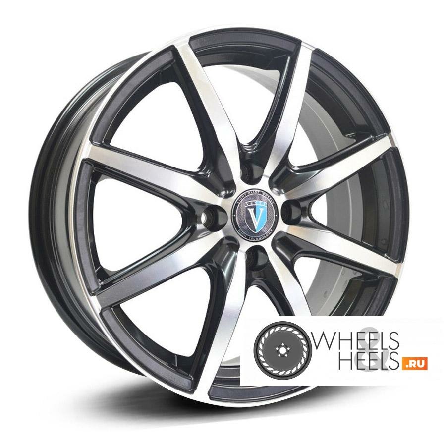 Диск автомобильный литой Venti 1605 16x6 4x114.3 et45 dia67.1 Черный с полированной лицевой поверхностью