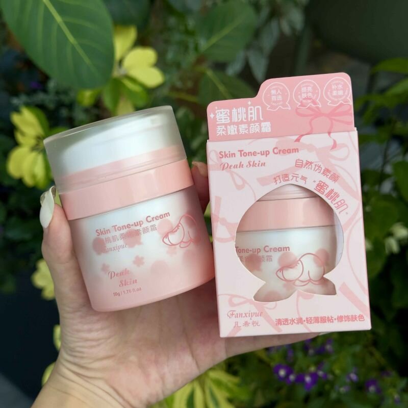 Крем-консилер Fanxiyue Peach Milk без макияжа, увлажняющий, выравнивающий тон кожи, ленивый крем без макияжа, не искусственный белый