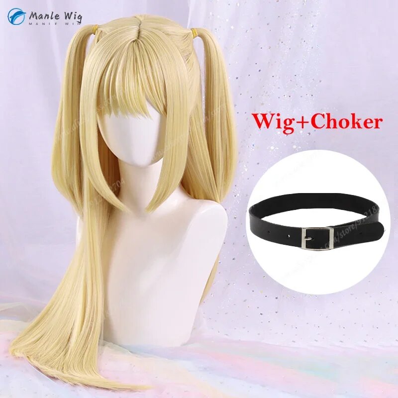 Парик Manle Cos Misa Amane желтый синтетический wig and choker