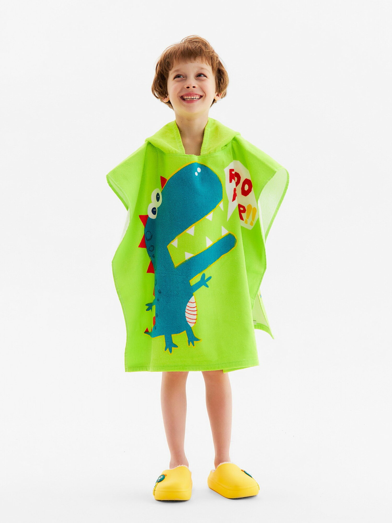 Полотенце - пончо детское махровое "Крошка Я. Дино", 60x120 см, хлопок 100%