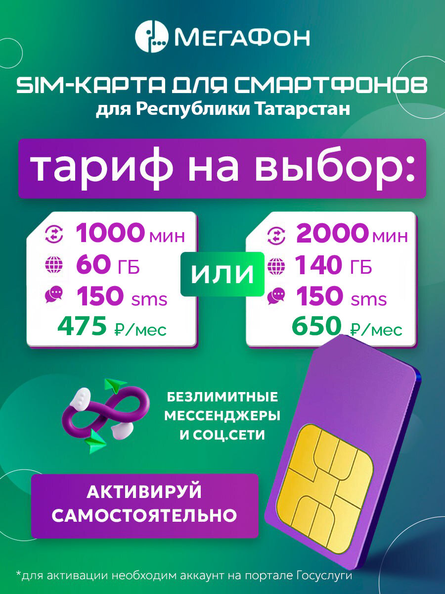 Сим-карта МегаФон для Республики Татарстан