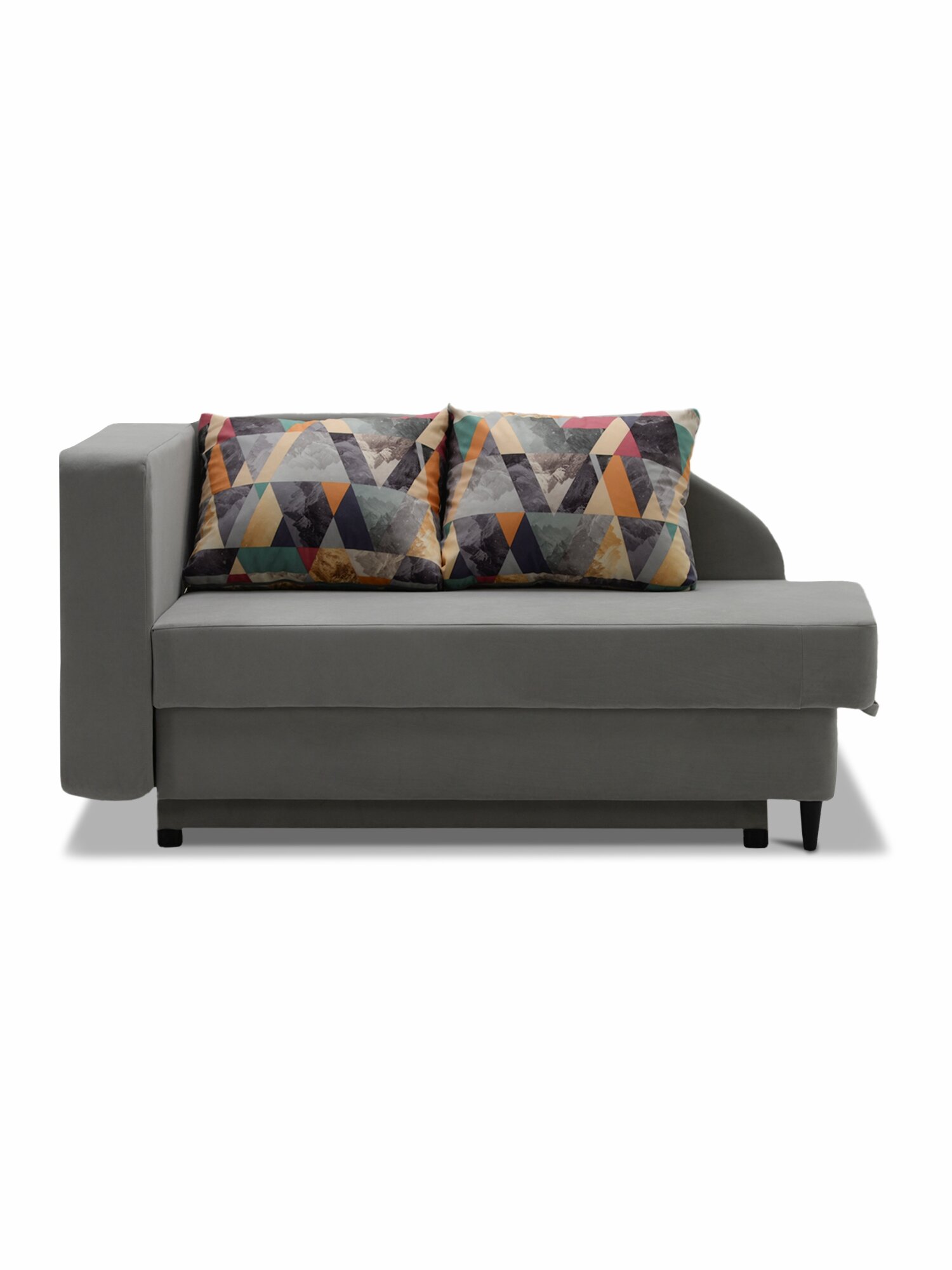 Кушетка Иби , Еврокнижка, размер 147х76х77 см, спальное место:190х72см, левый, Baza 03 Mouse, Snow Aqua