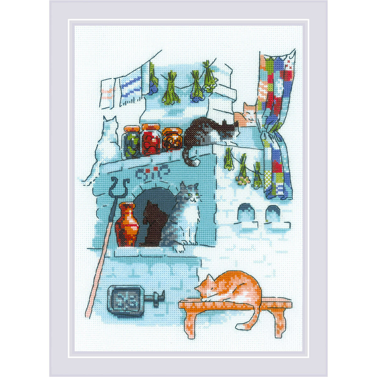 Набор для вышивания крестиком 'Кошкин дом', 21*30 см, Риолис