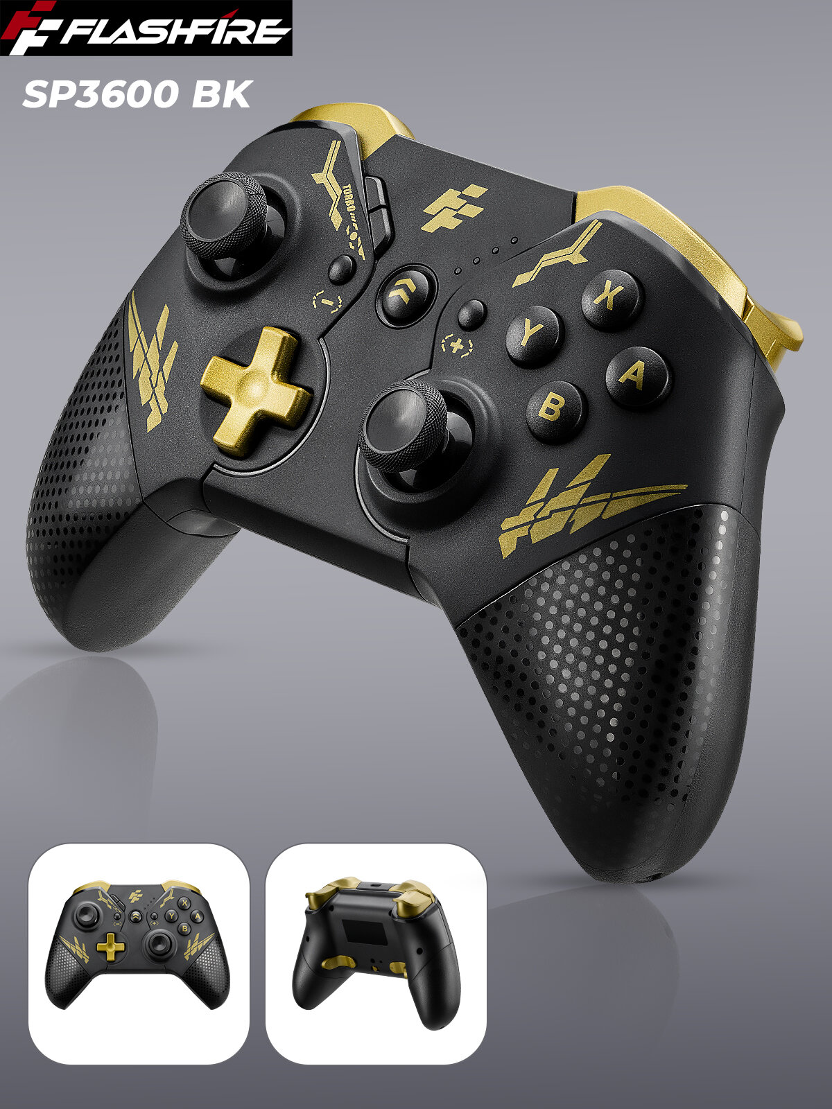 Геймпад FLASHFIRE SP3600 BK, для Nintendo Switch и ПК, 2 вида подключения: Bluetooth (Nintendo Switch), проводное